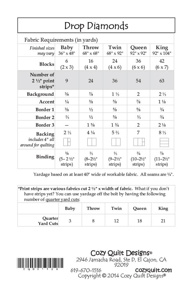 Drop Diamonds – CozyQuilt.com