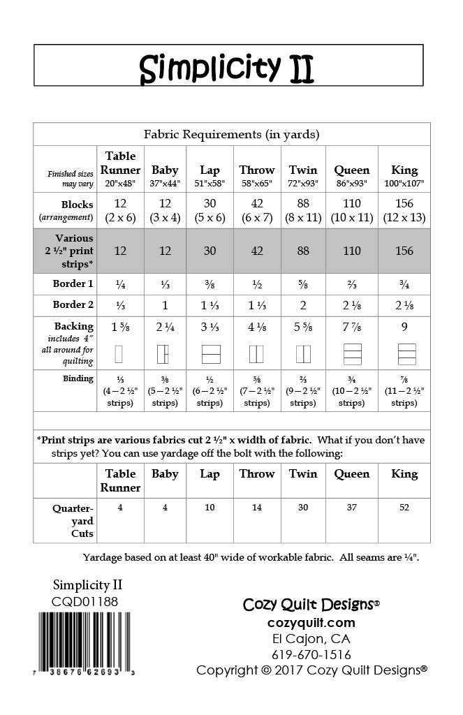 Simplicity II – CozyQuilt.com